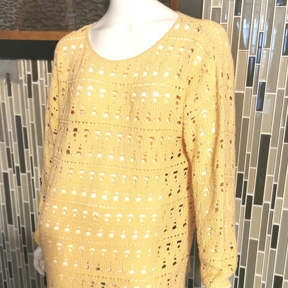 Sarah Arizona | Sweaters | Vintage Sarah Arizona L Yellow Crochet ...
